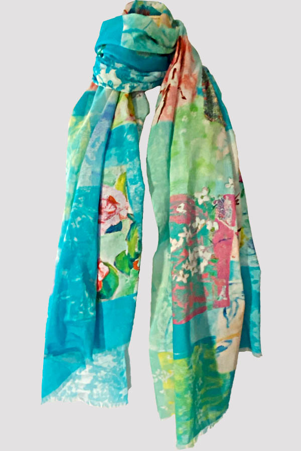 Patch Painting Cotton Scarf – Pazuki